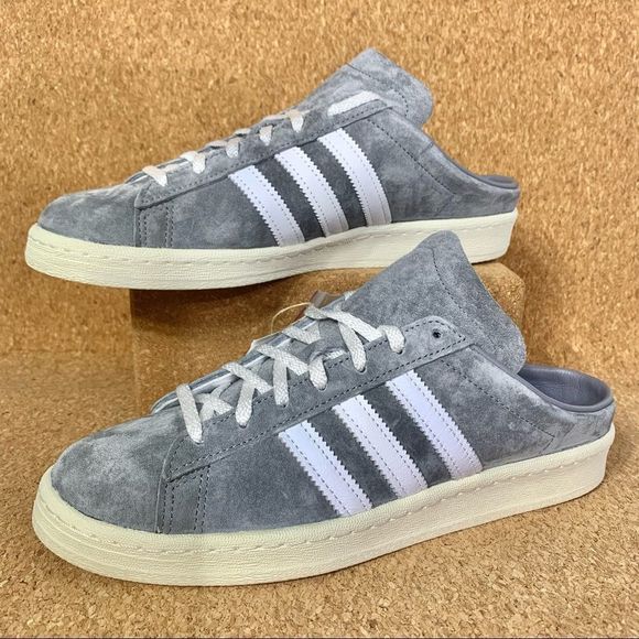 adidas | Shoes | Adidas Originals Campus 8s Mule Grey White Mens Shoes ...